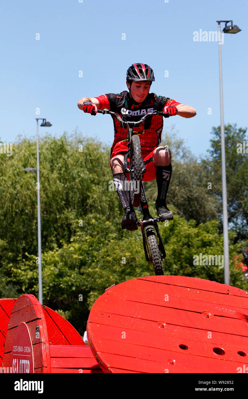 Eloi Palau, trials bike rider, performing stunts and tricks at Sea ...