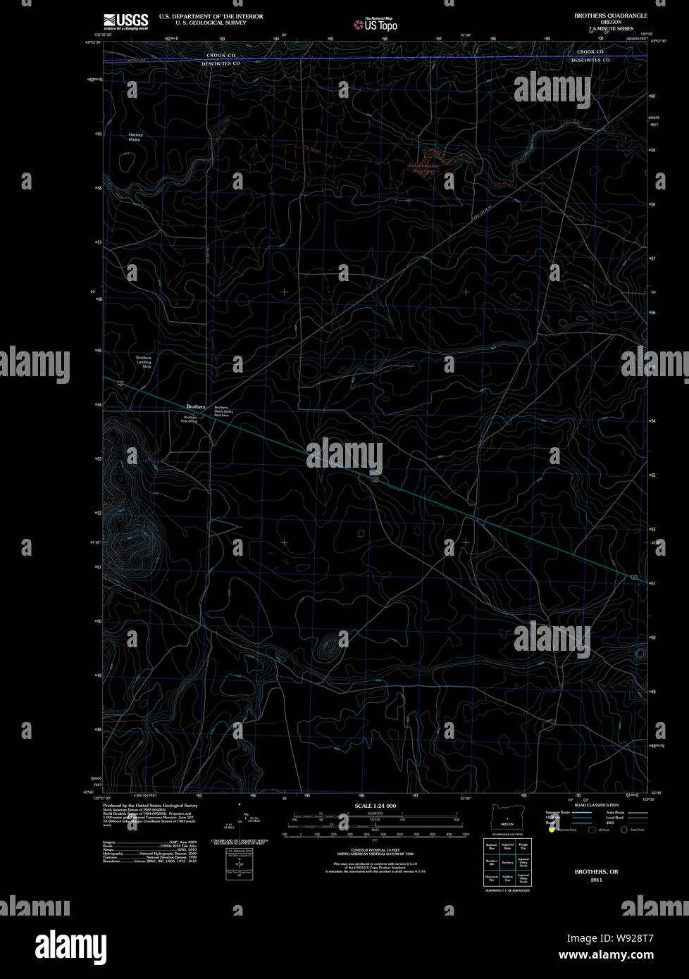 Map of brothers oregon hi-res stock photography and images - Alamy