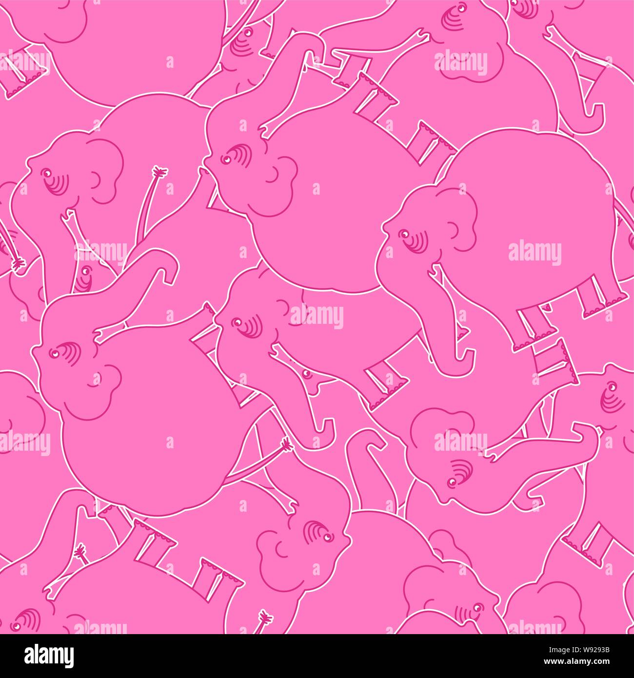 Pink elephant cartoon pattern seamless. animal background Stock Vector ...