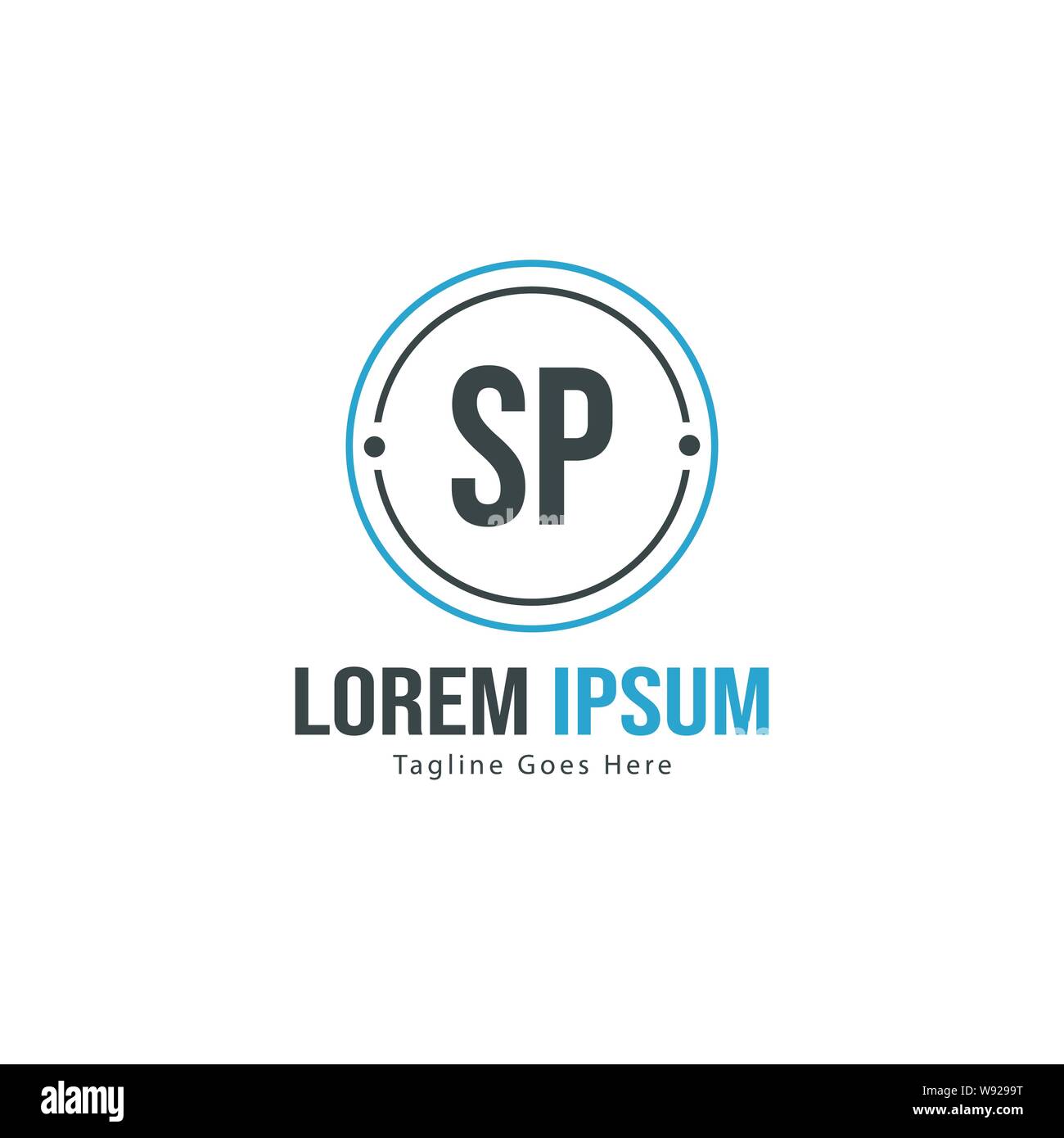 Initial SP logo template with modern frame. Minimalist SP letter logo ...