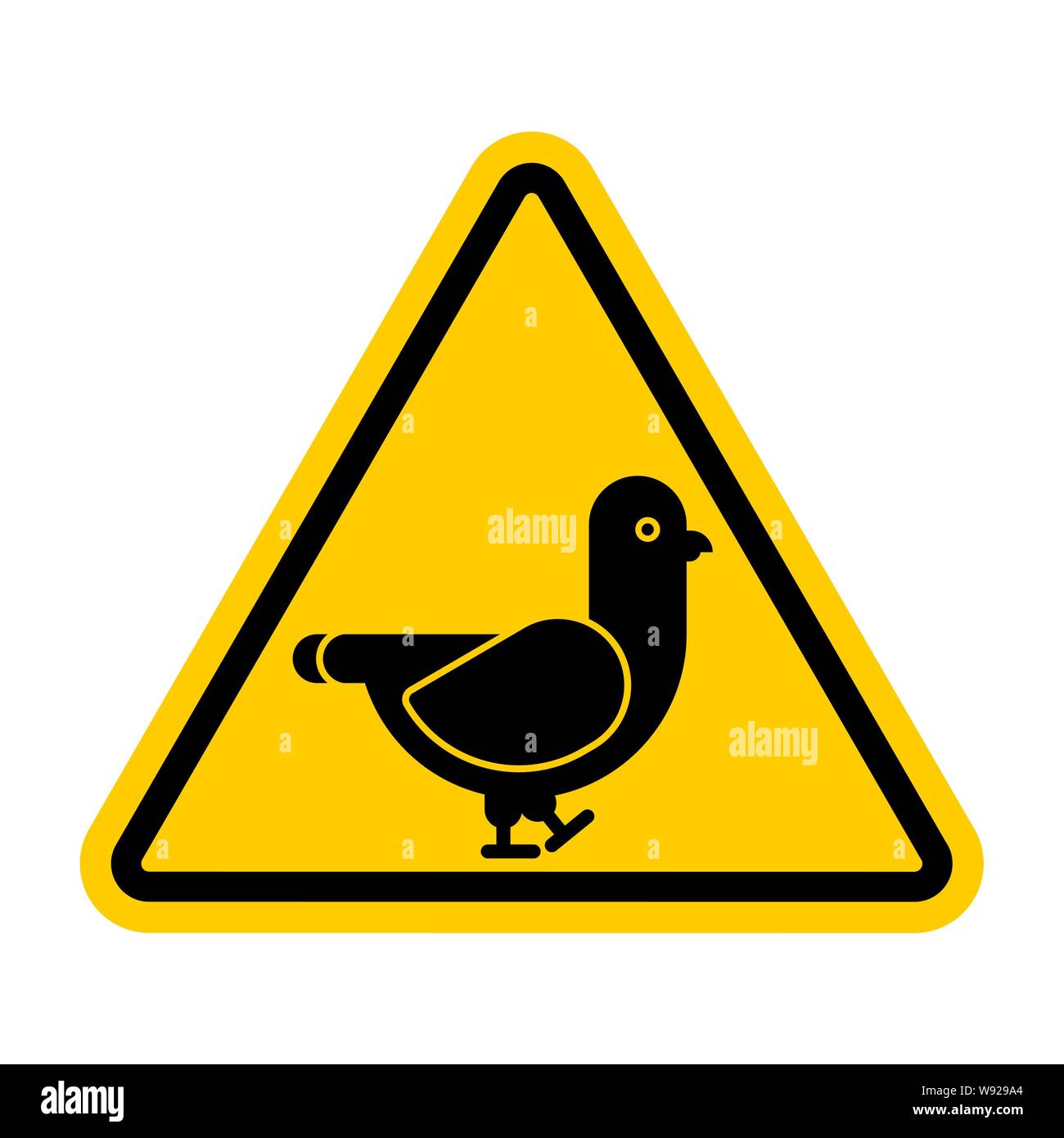 Attention Dove. Caution pigeon. Yellow triangle road sign Stock Vector ...