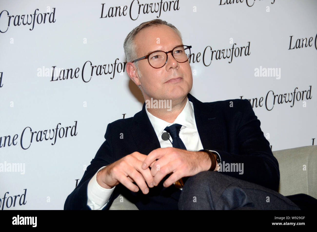 Andrew Keith, President of Lane Crawford, is interviewed at a media ...