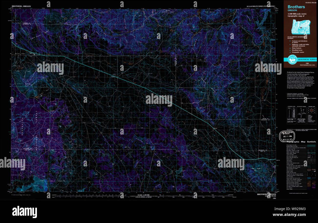 Map of brothers oregon hi-res stock photography and images - Alamy