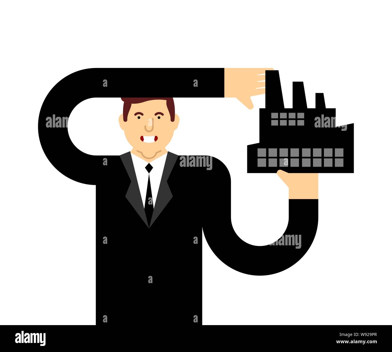 Factory owner. works Big boss. vector illustration Stock Vector Image ...