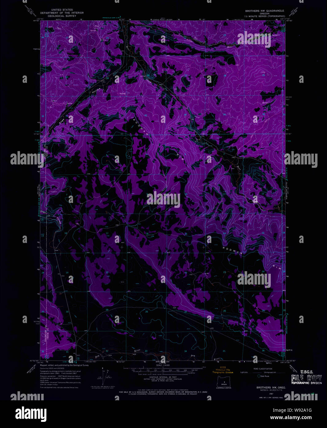 Map Of Brothers Oregon High Resolution Stock Photography and Images - Alamy