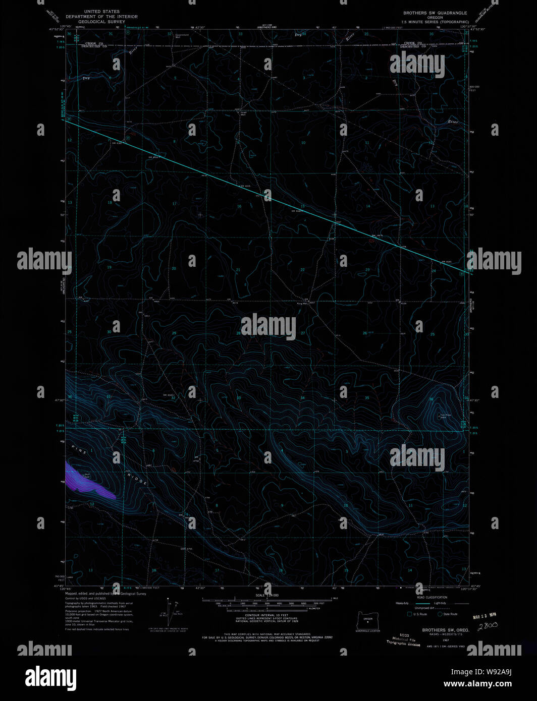 Map of brothers oregon hi-res stock photography and images - Alamy