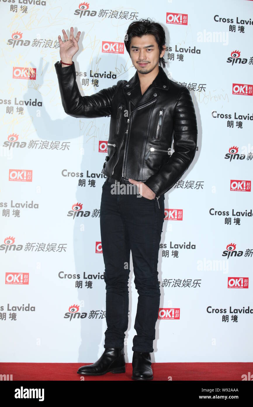 Taiwanese actor Bolin Chen waves on the red carpet for a celebrity ...