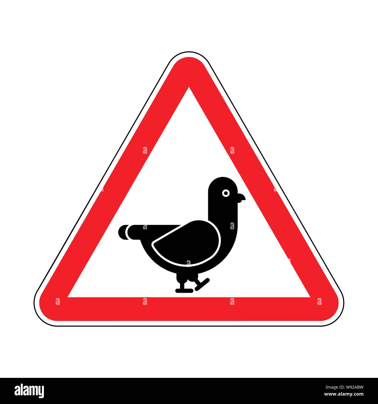 Attention Dove. Caution pigeon. Red triangle road sign Stock Vector ...
