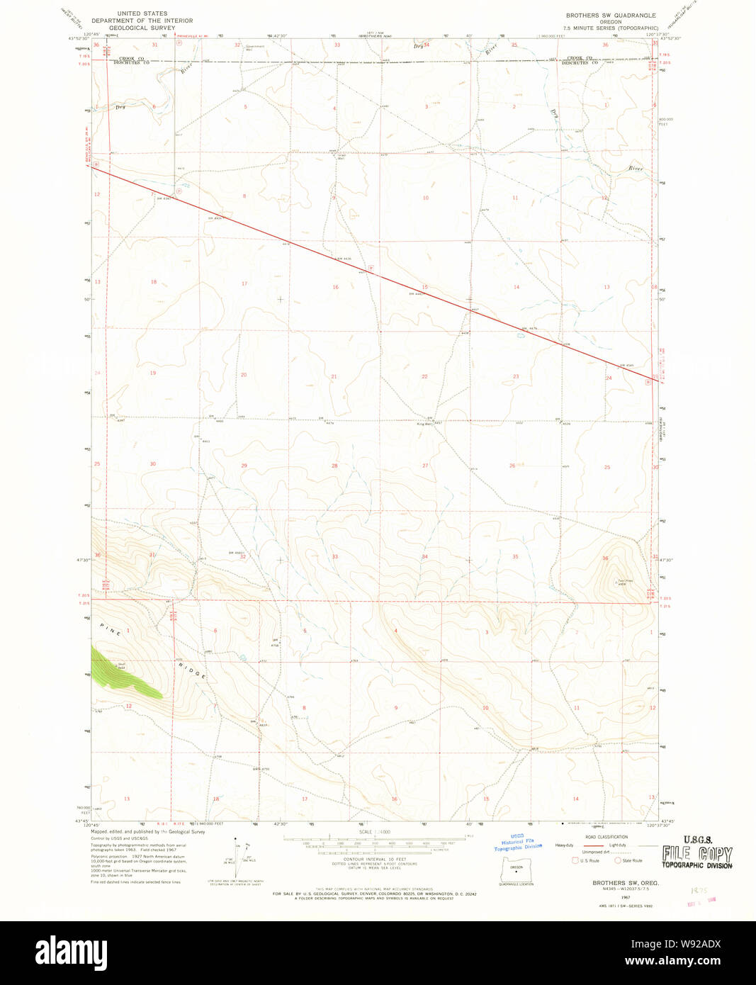 Map of brothers oregon hi-res stock photography and images - Alamy