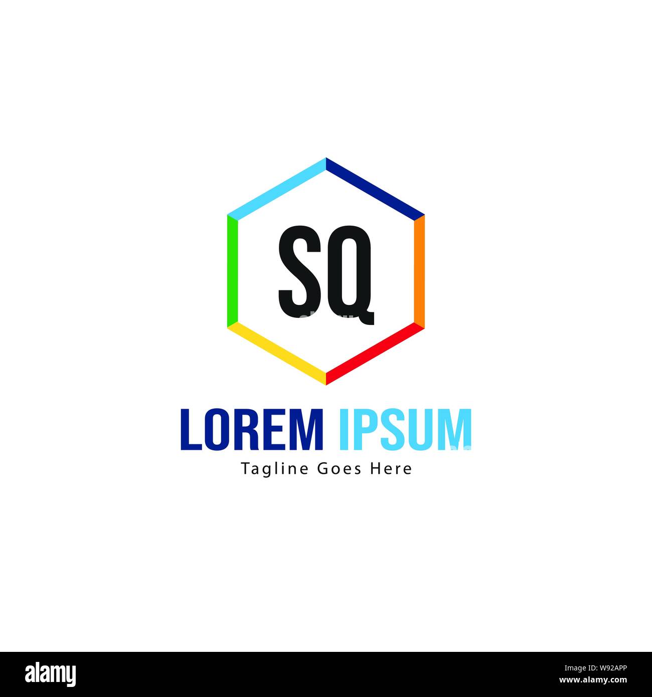 Initial SQ logo template with modern frame. Minimalist SQ letter logo ...