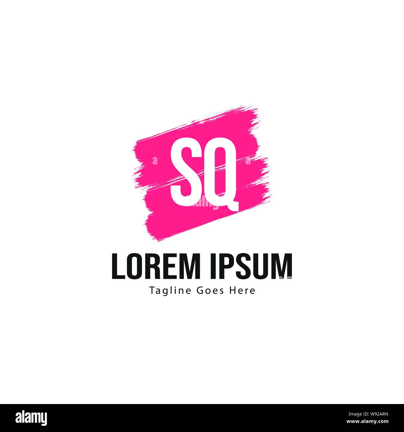 Initial SQ logo template with modern frame. Minimalist SQ letter logo ...