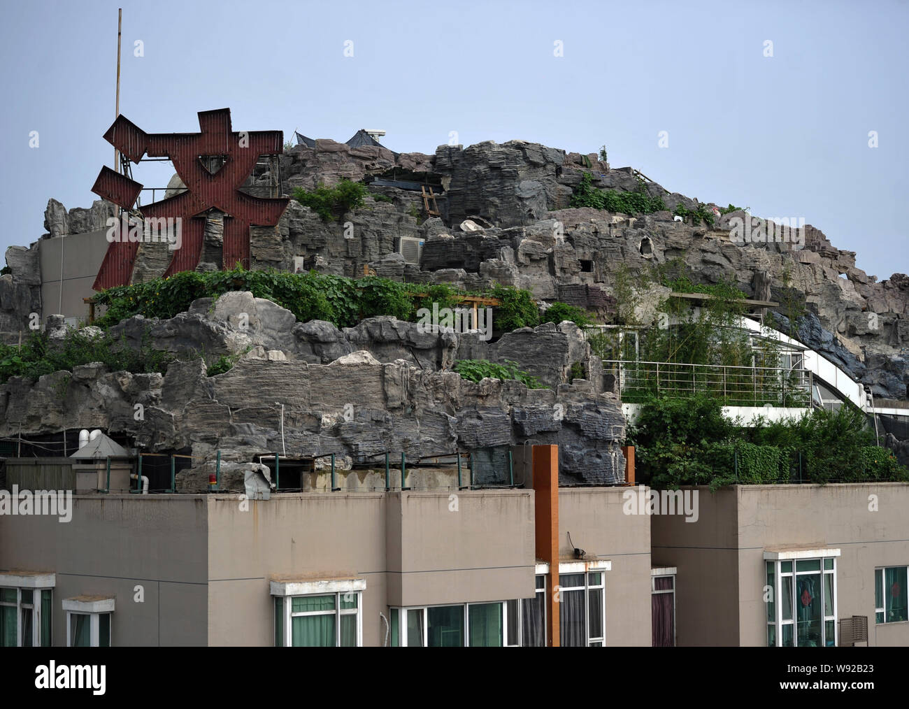 The rock garden at the mountaintop villa which is built by a professor ...