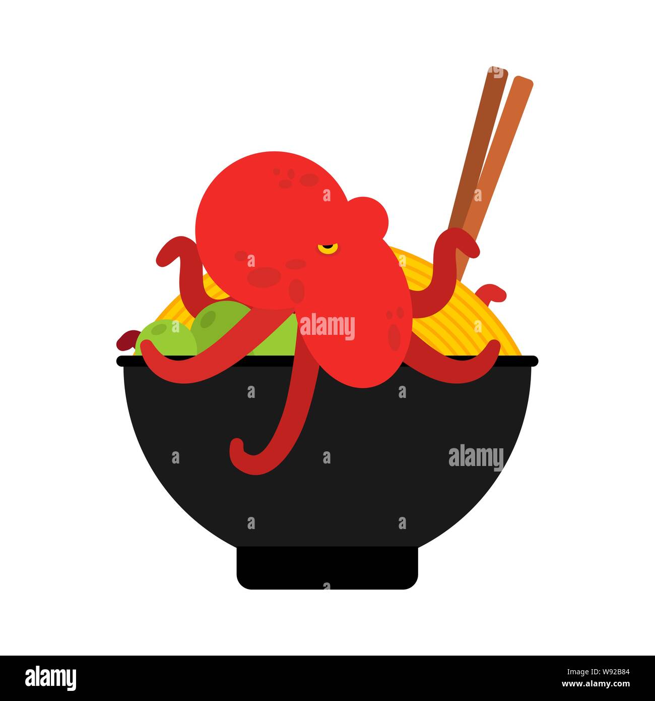 Soup bowl noodle pork Stock Vector Images - Alamy