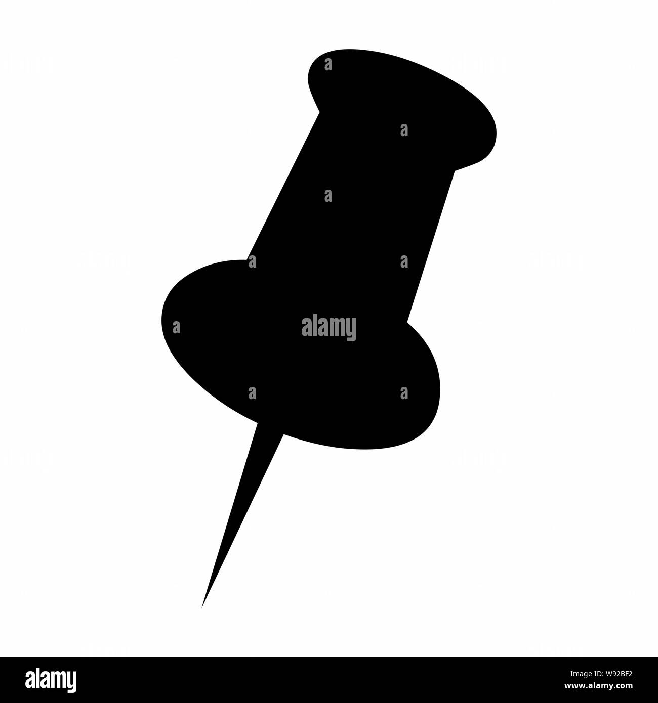Black pushpin symbol icon Black and White Stock Photos & Images - Alamy