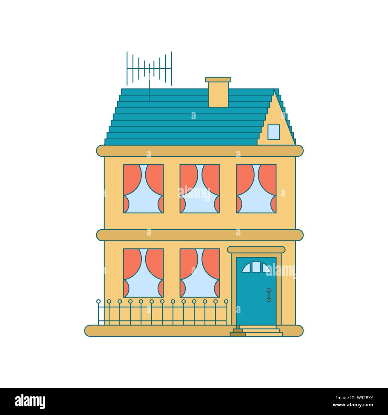 Family house cartoon isolated. Home vector illustration Stock Vector ...