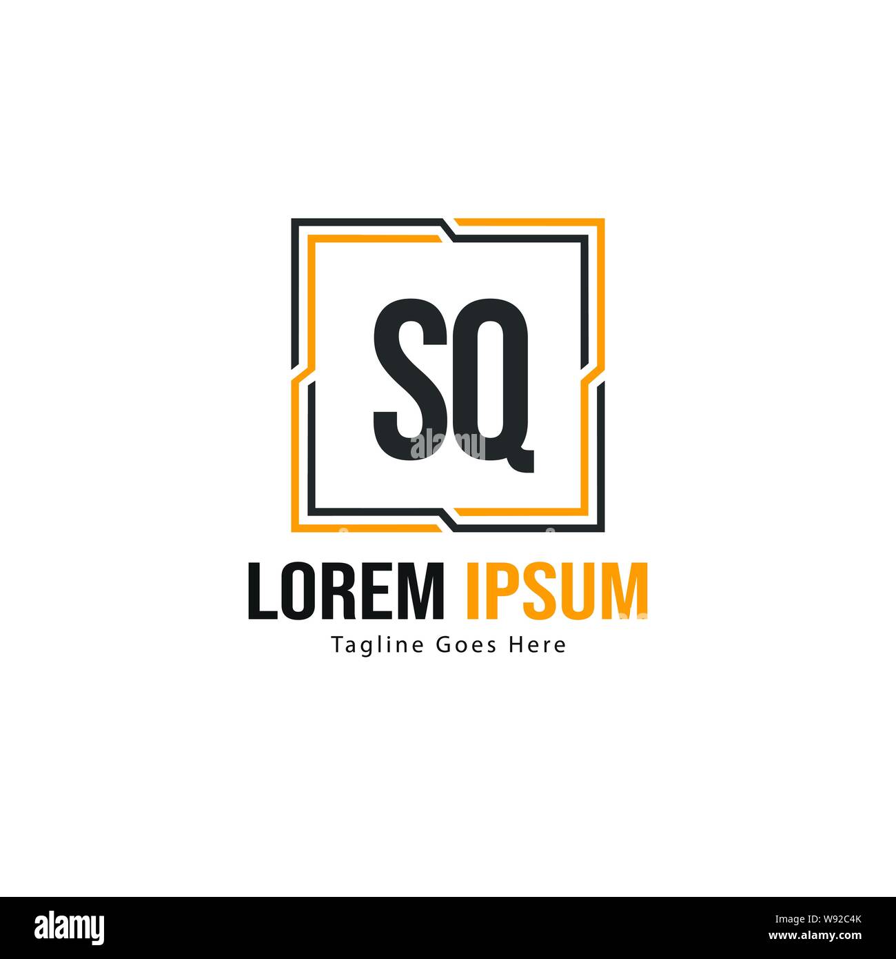 Initial SQ logo template with modern frame. Minimalist SQ letter logo ...