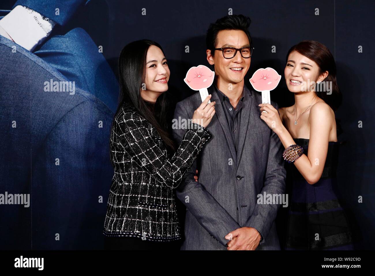 (From left) Chinese actress Yao Chen, Hong Kong actor Daniel Wu and ...