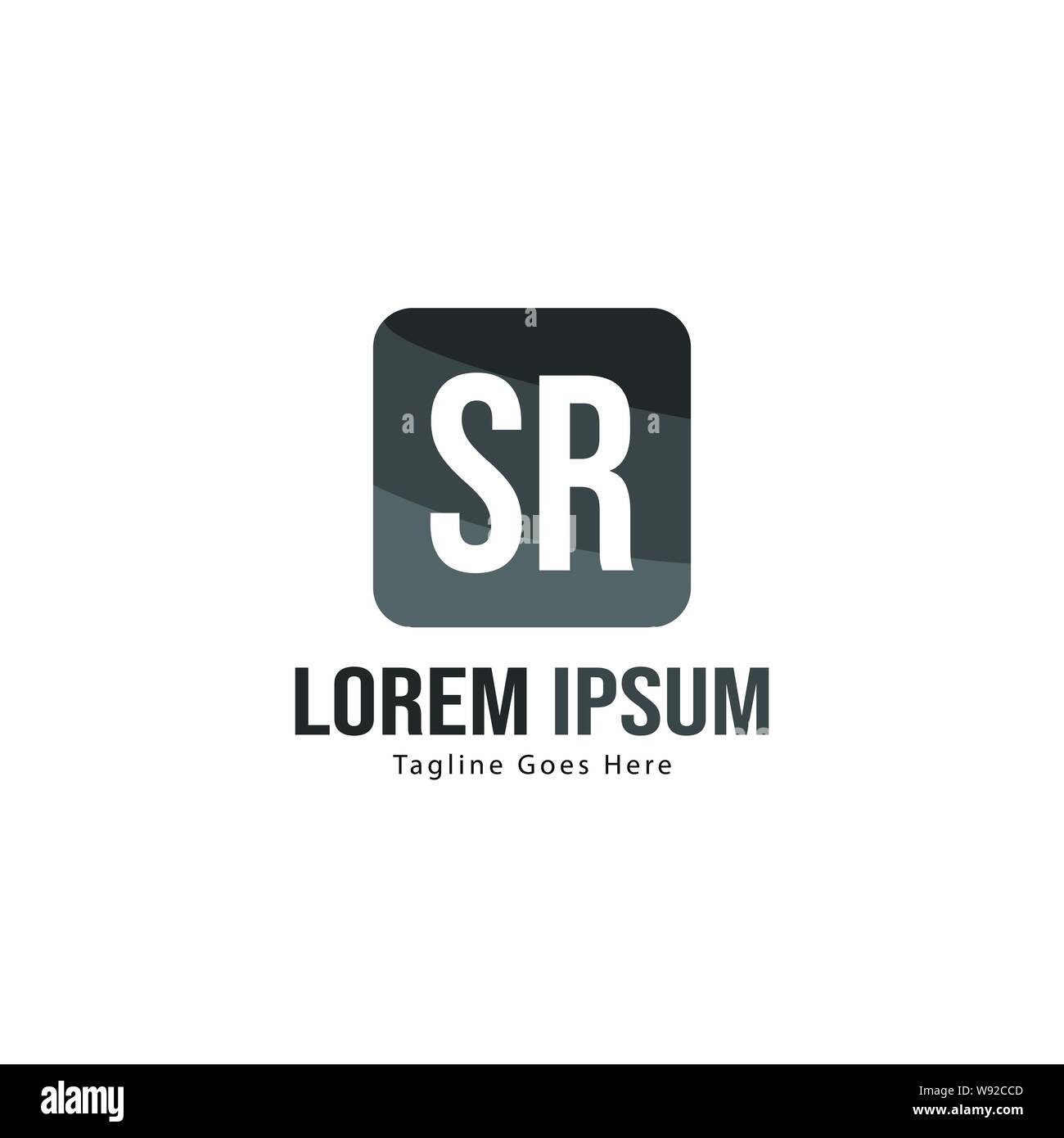 Initial SR logo template with modern frame. Minimalist SR letter logo ...