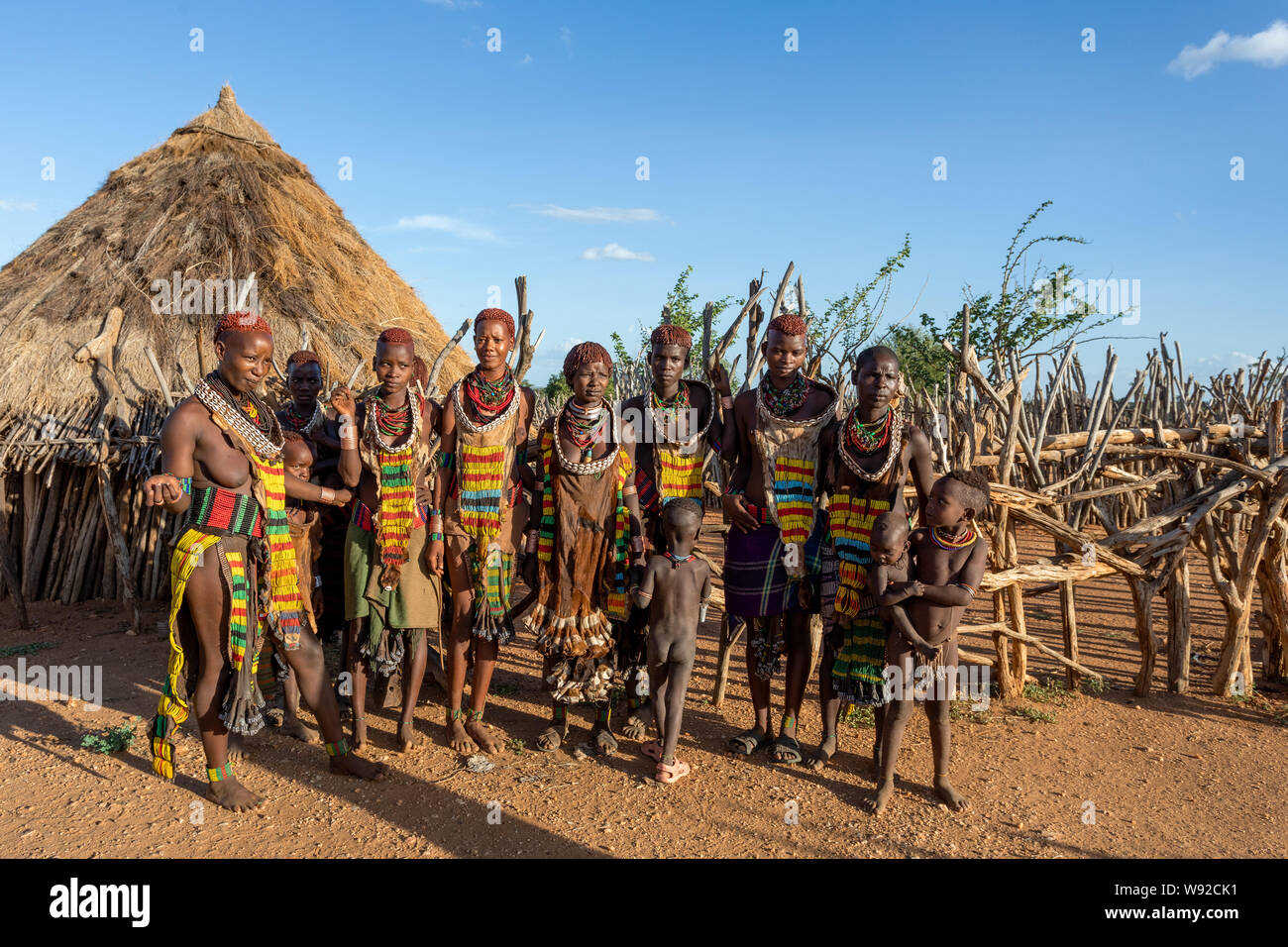 Turmi, Omo River Valley, Ethiopia - May 10, 2019: Portrait of a Hamar ...