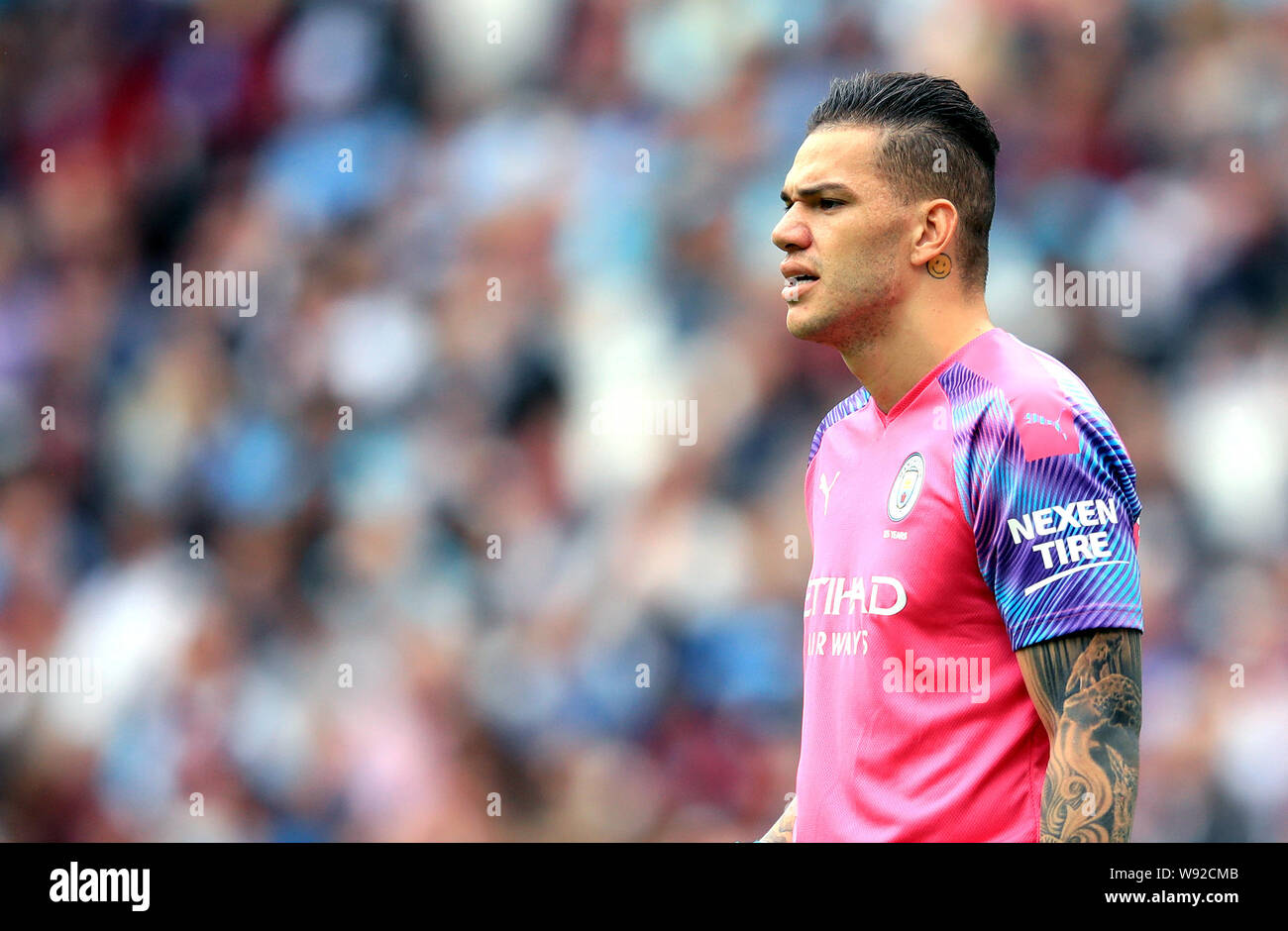 Manchester City goalkeeper Ederson during the Premier League match at ...