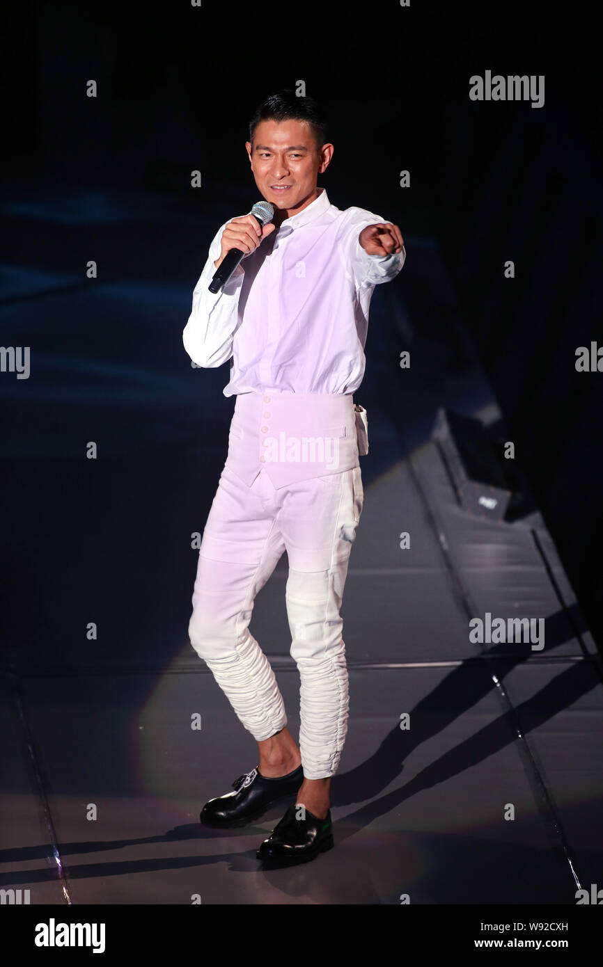 Hong Kong actor and singer Andy Lau performs during his concert in ...