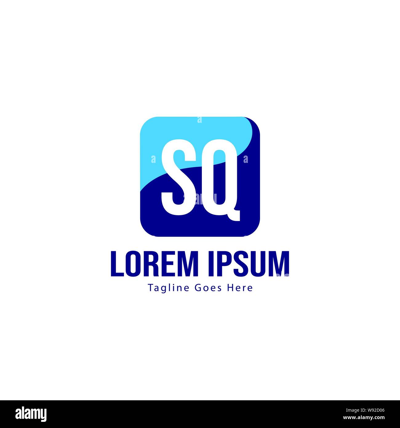 Initial SQ logo template with modern frame. Minimalist SQ letter logo ...