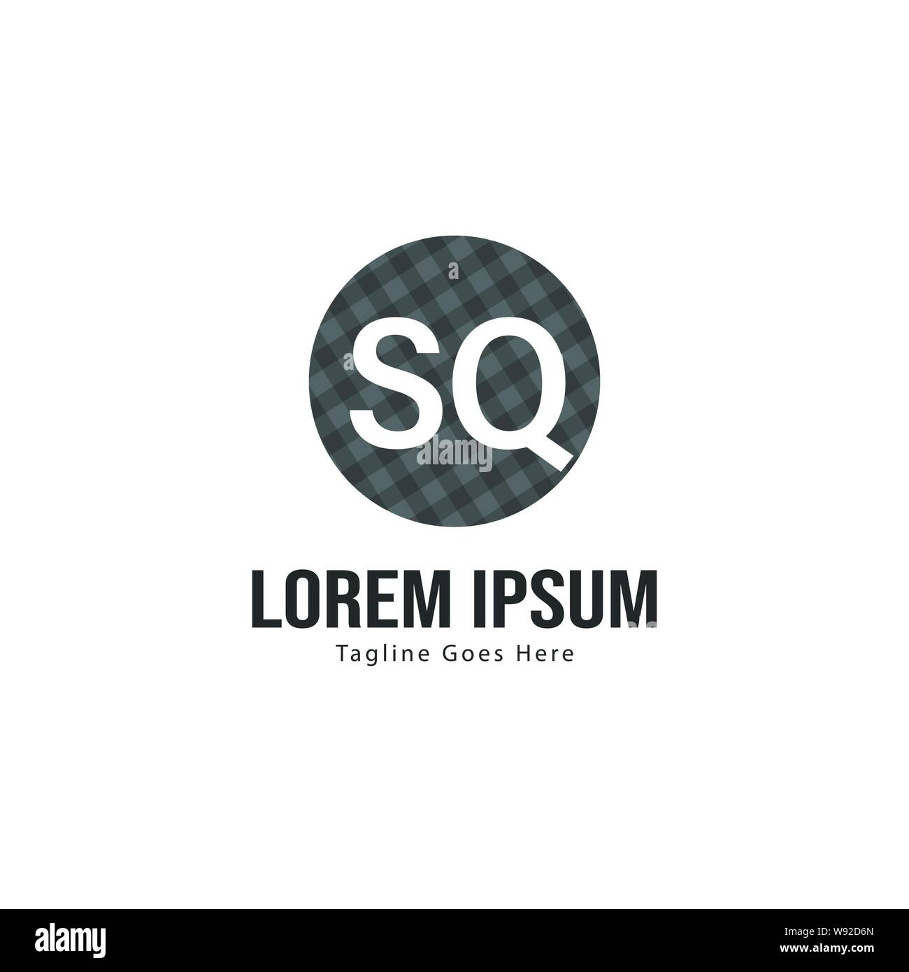 Initial SQ logo template with modern frame. Minimalist SQ letter logo ...
