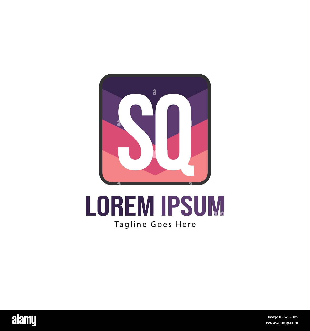 Initial SQ logo template with modern frame. Minimalist SQ letter logo ...