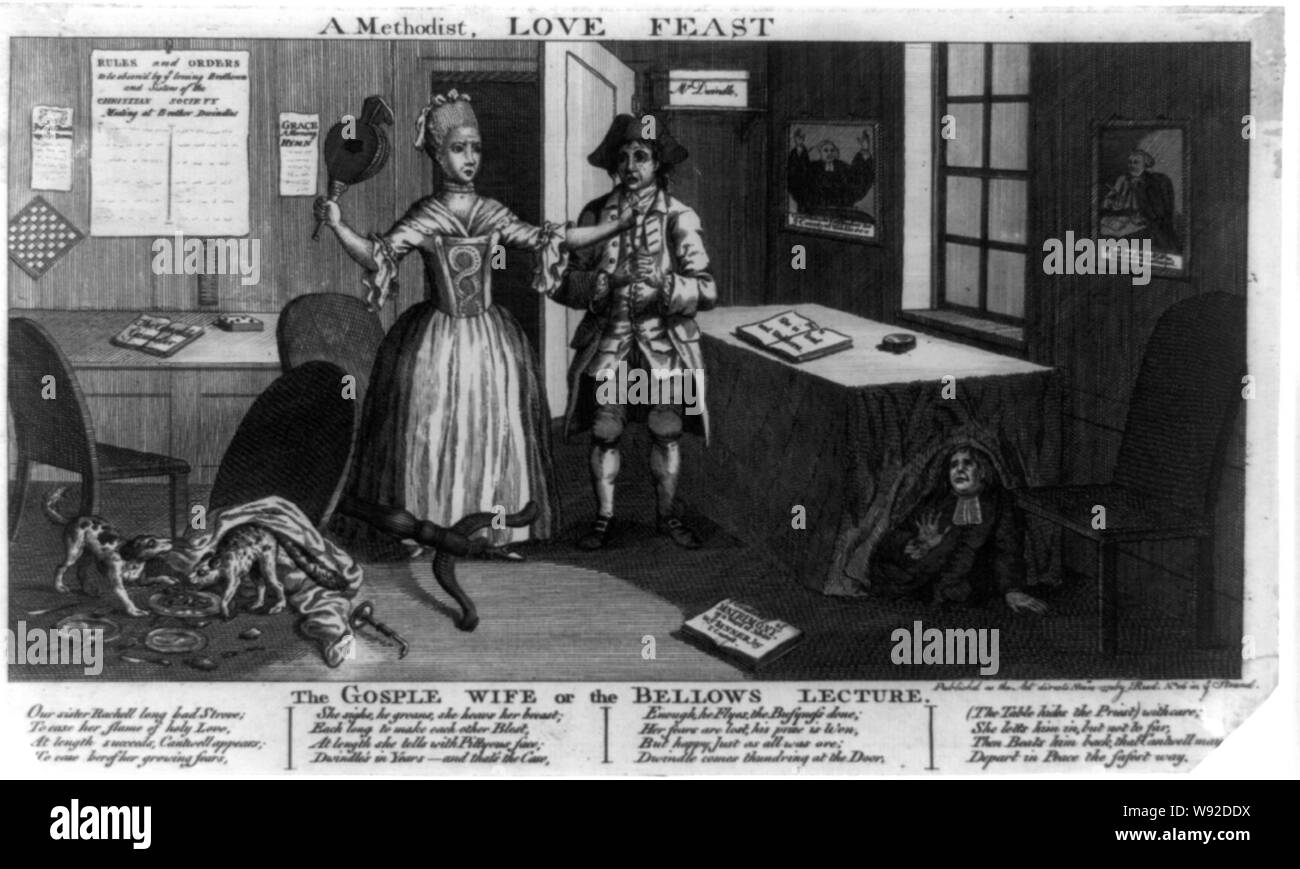 A Methodist, love feast. The gosple wife, or the bellows lecture ...
