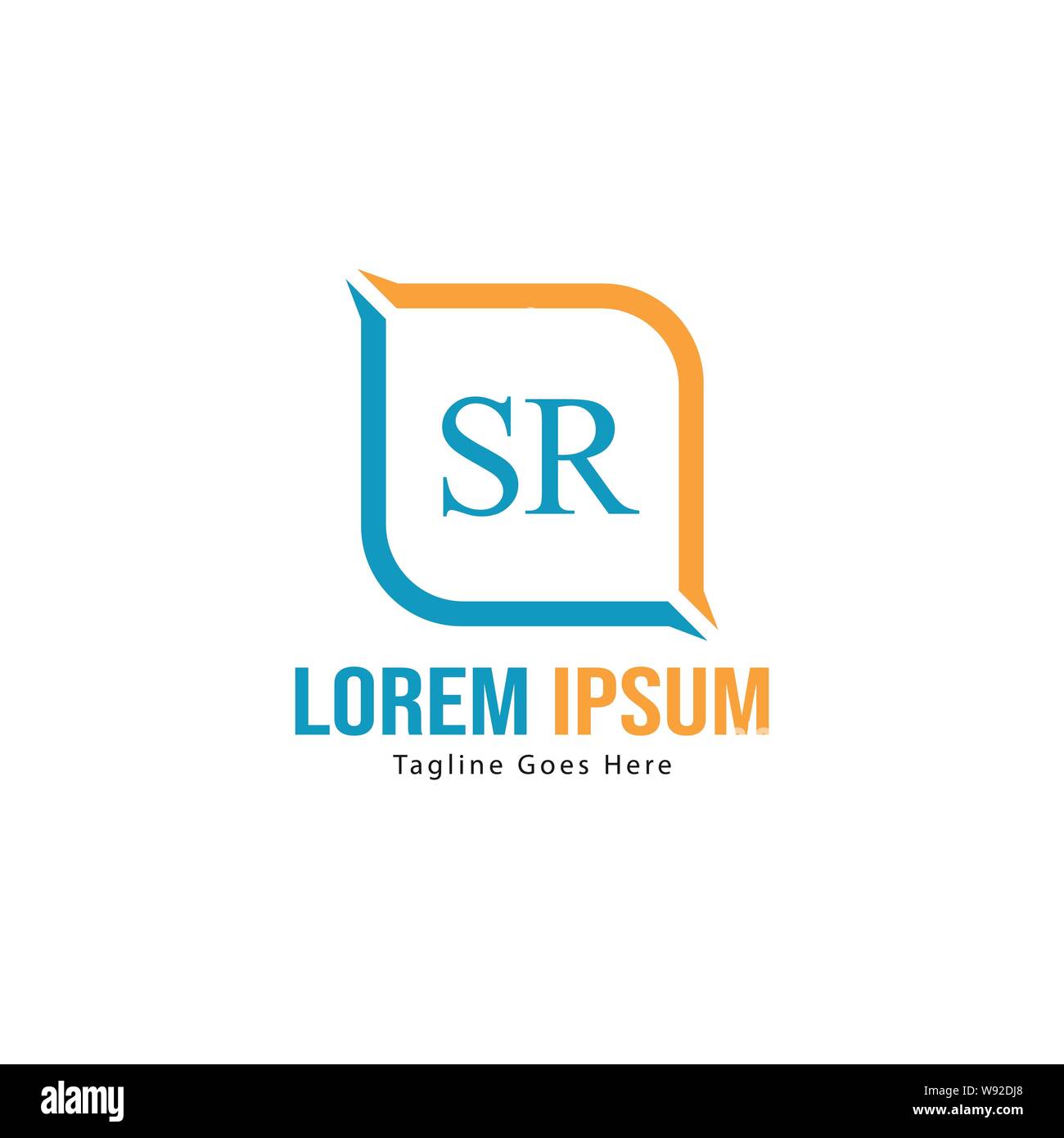 Initial SR logo template with modern frame. Minimalist SR letter logo ...