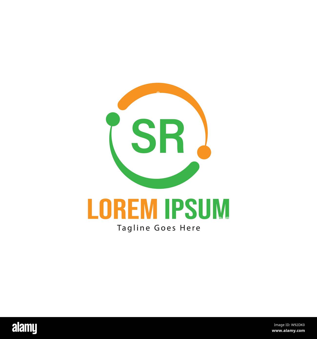 Initial SR logo template with modern frame. Minimalist SR letter logo ...