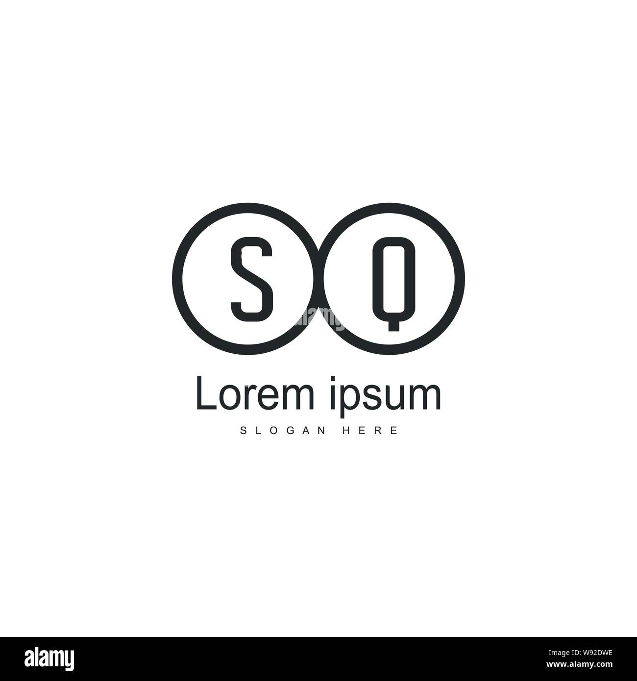 Initial SQ logo template with modern frame. Minimalist SQ letter logo ...