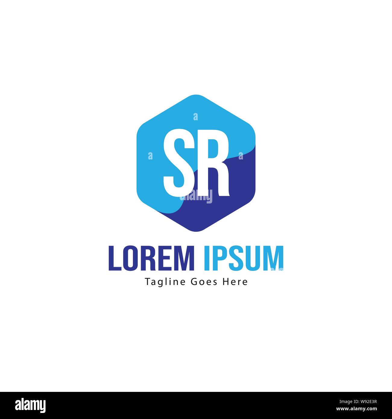 Initial SR logo template with modern frame. Minimalist SR letter logo ...