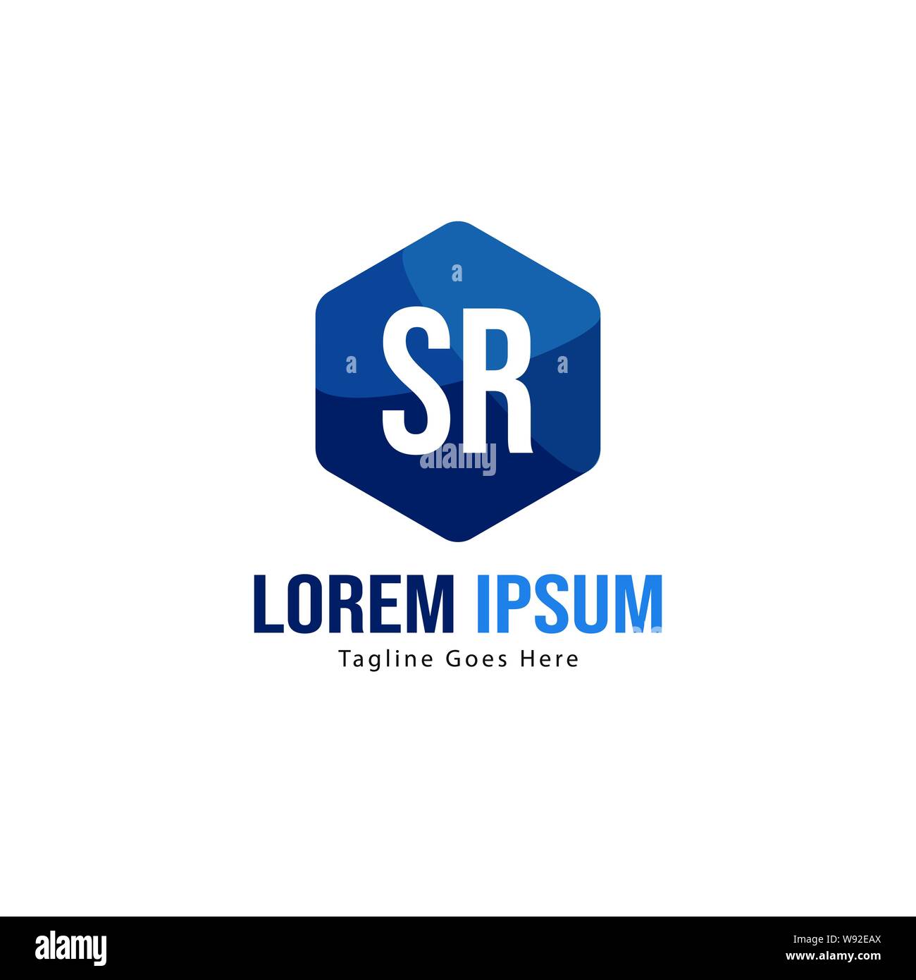 Initial SR logo template with modern frame. Minimalist SR letter logo ...