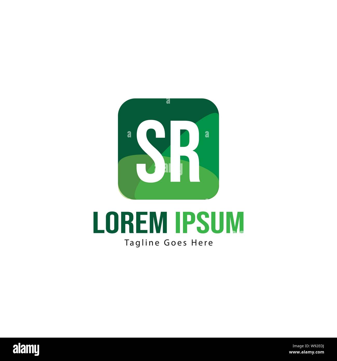 Initial SR logo template with modern frame. Minimalist SR letter logo ...