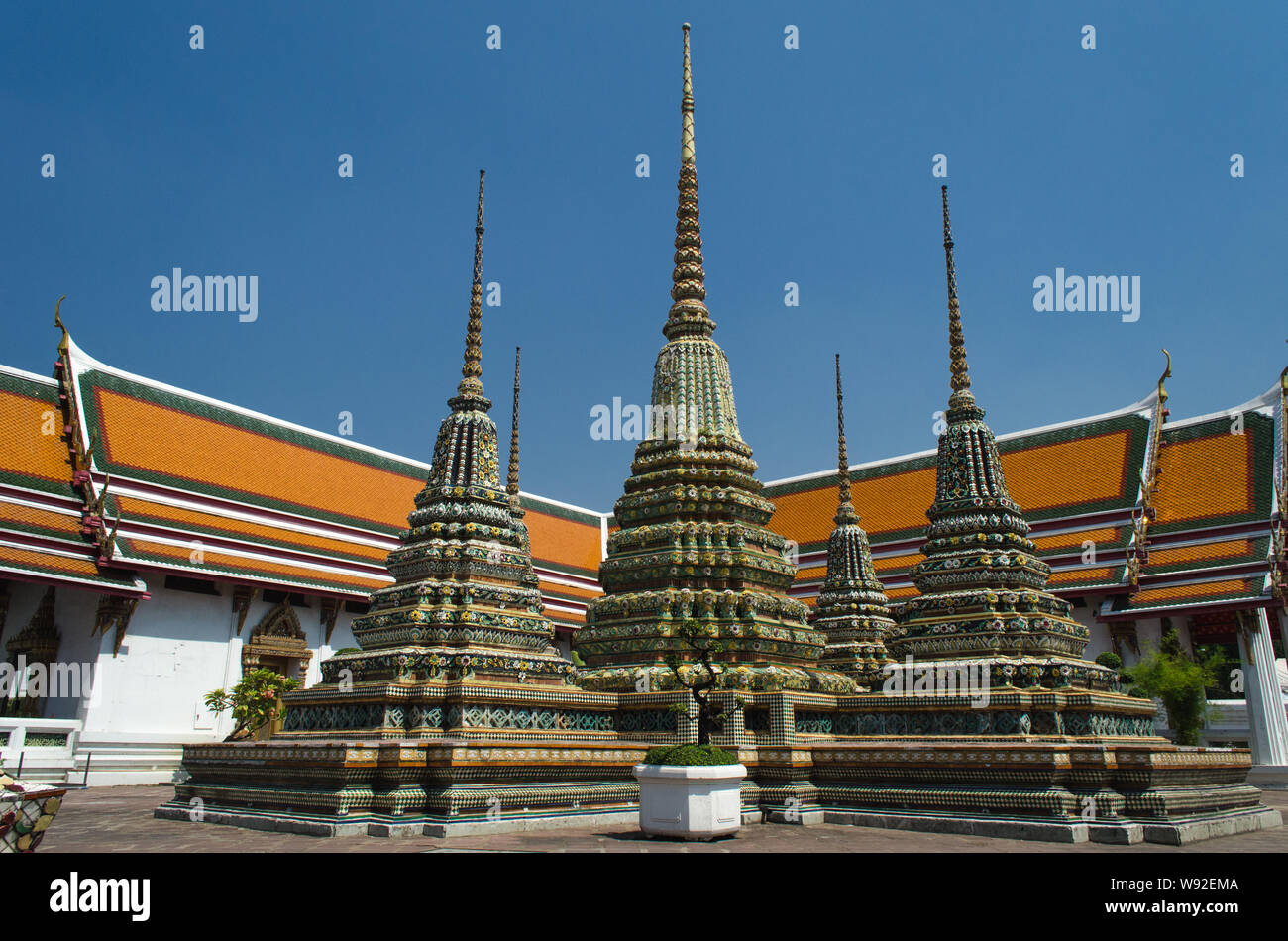 Wat Po - Temple of the Reclining Buddha in Bangkok, Thailand Stock ...