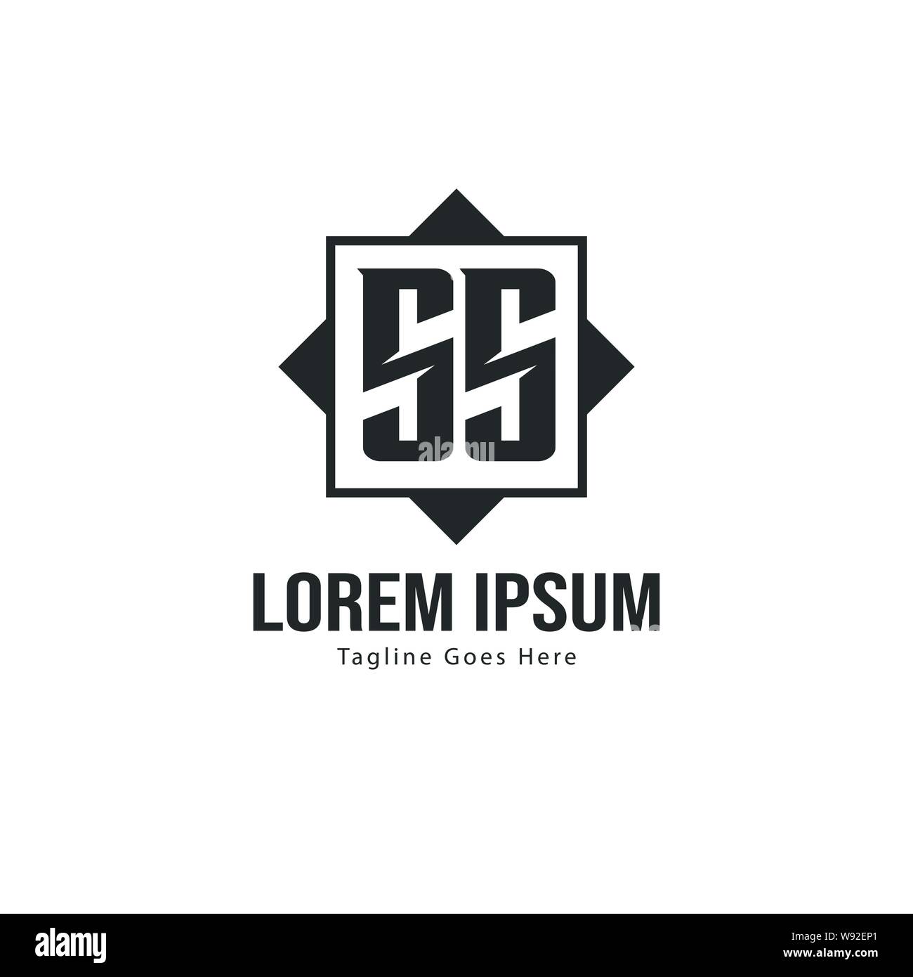 Initial SS logo template with modern frame. Minimalist SS letter logo vector illustration design ...