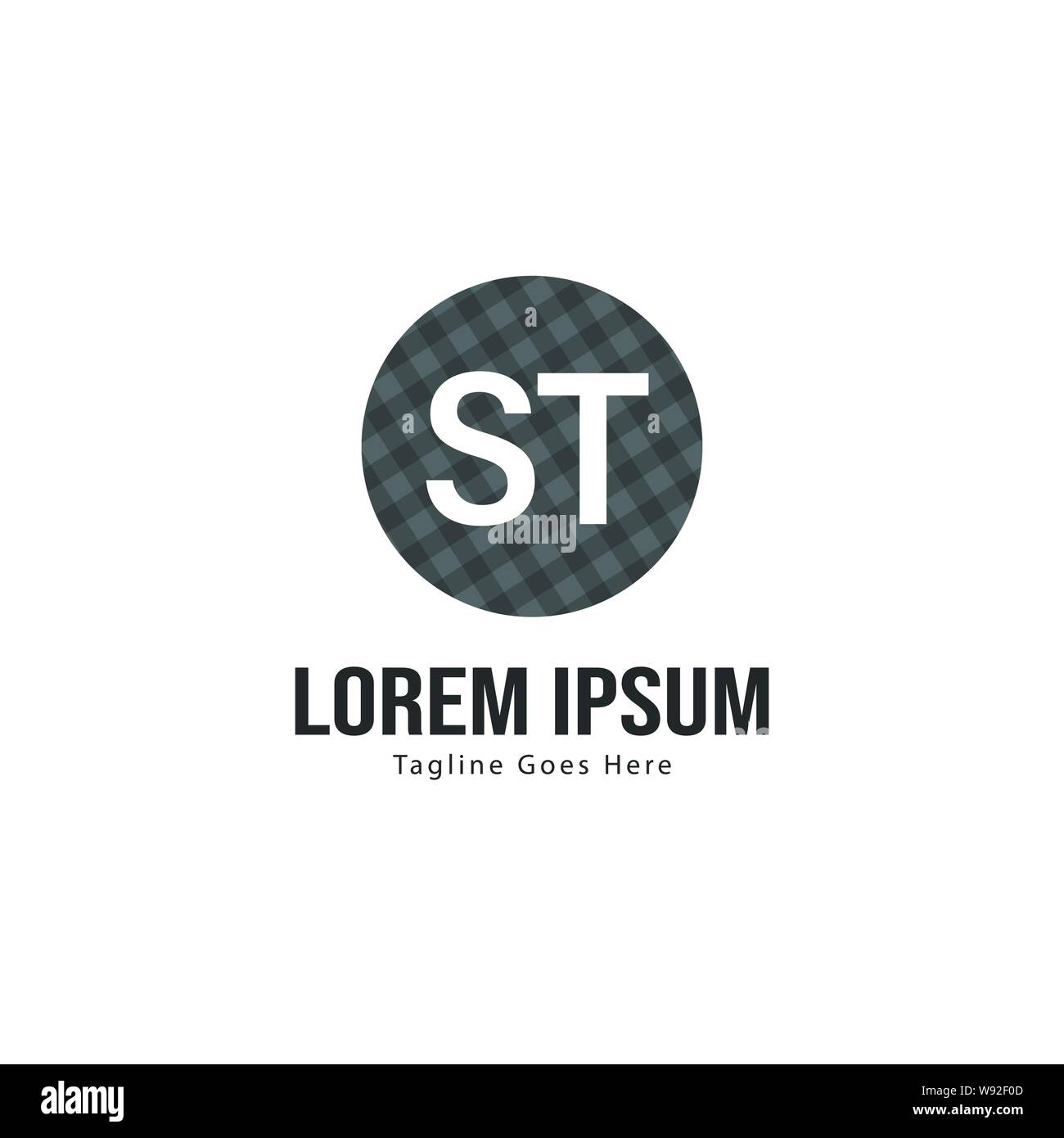 Initial ST logo template with modern frame. Minimalist ST letter logo ...