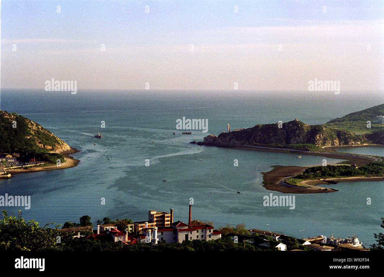 --FILE--View of the harbor in Lvshun, also known as Lvshunkou or Port ...