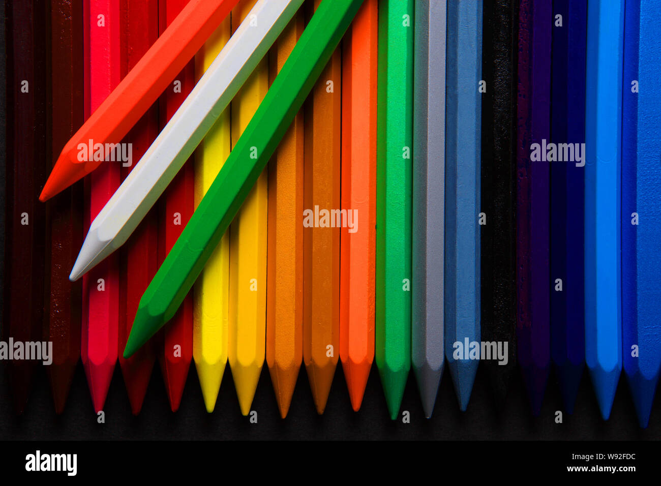 Crayons representing Indian Flag Stock Photo - Alamy