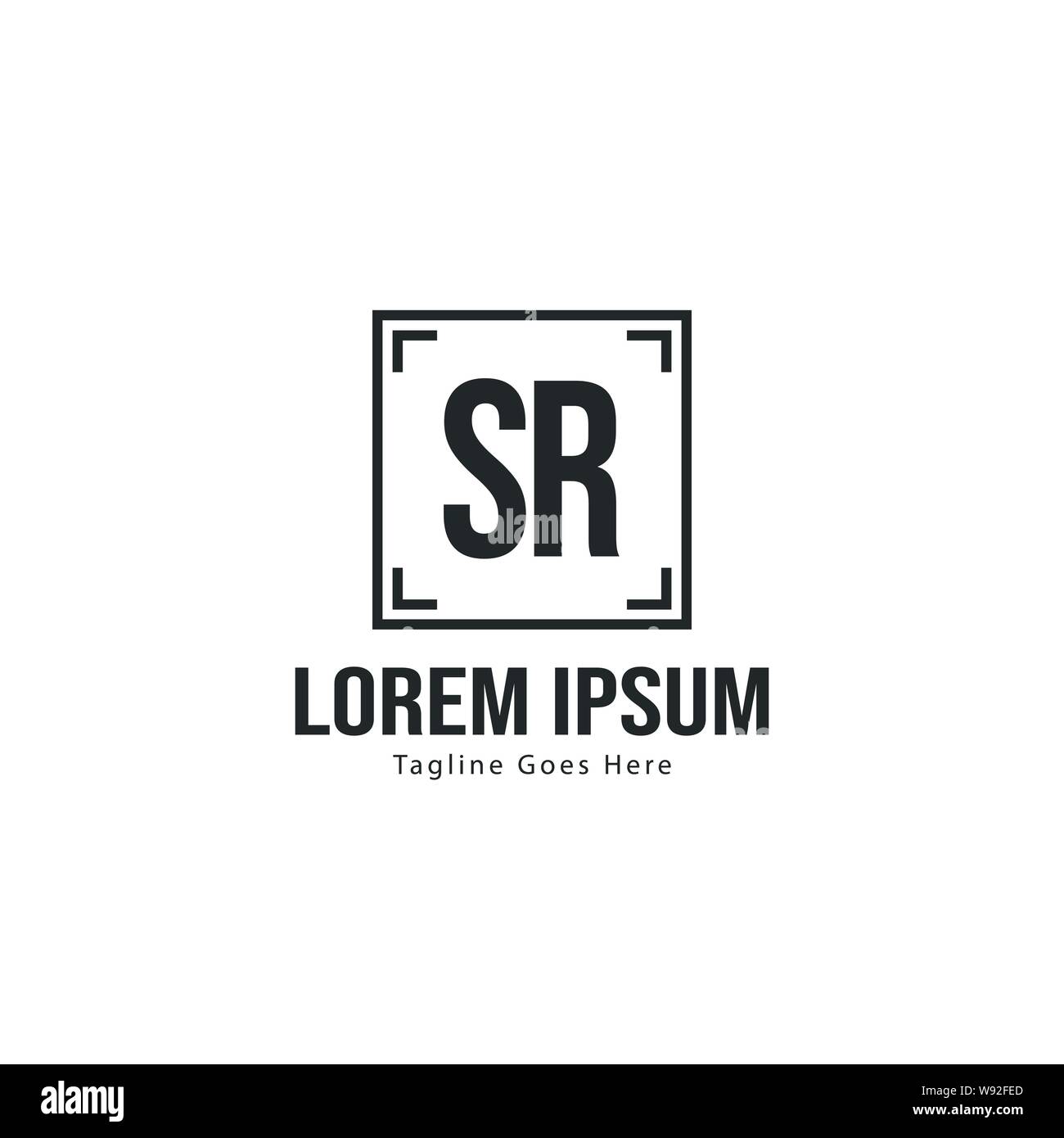Initial SR logo template with modern frame. Minimalist SR letter logo ...