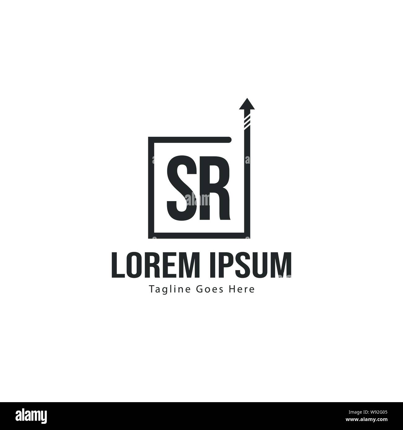 Initial SR logo template with modern frame. Minimalist SR letter logo ...