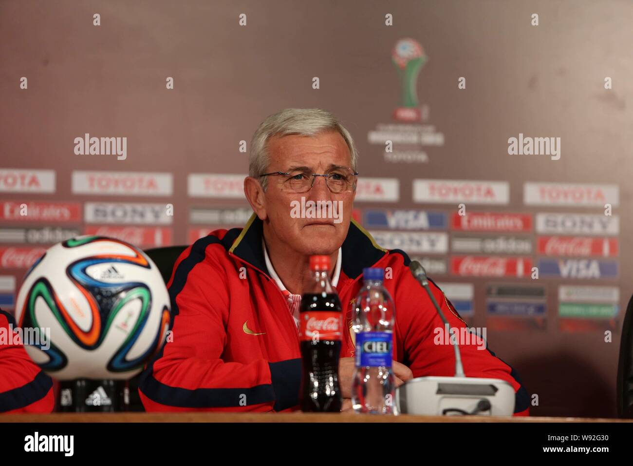 Head coach Marcello Lippi of Chinas Guangzhou Evergrande Football Club ...