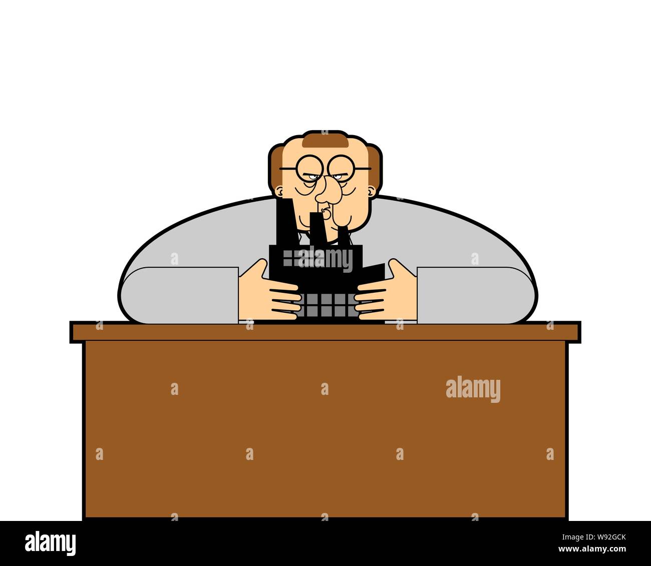 Factory owner. works Big boss. vector illustration Stock Vector Image ...