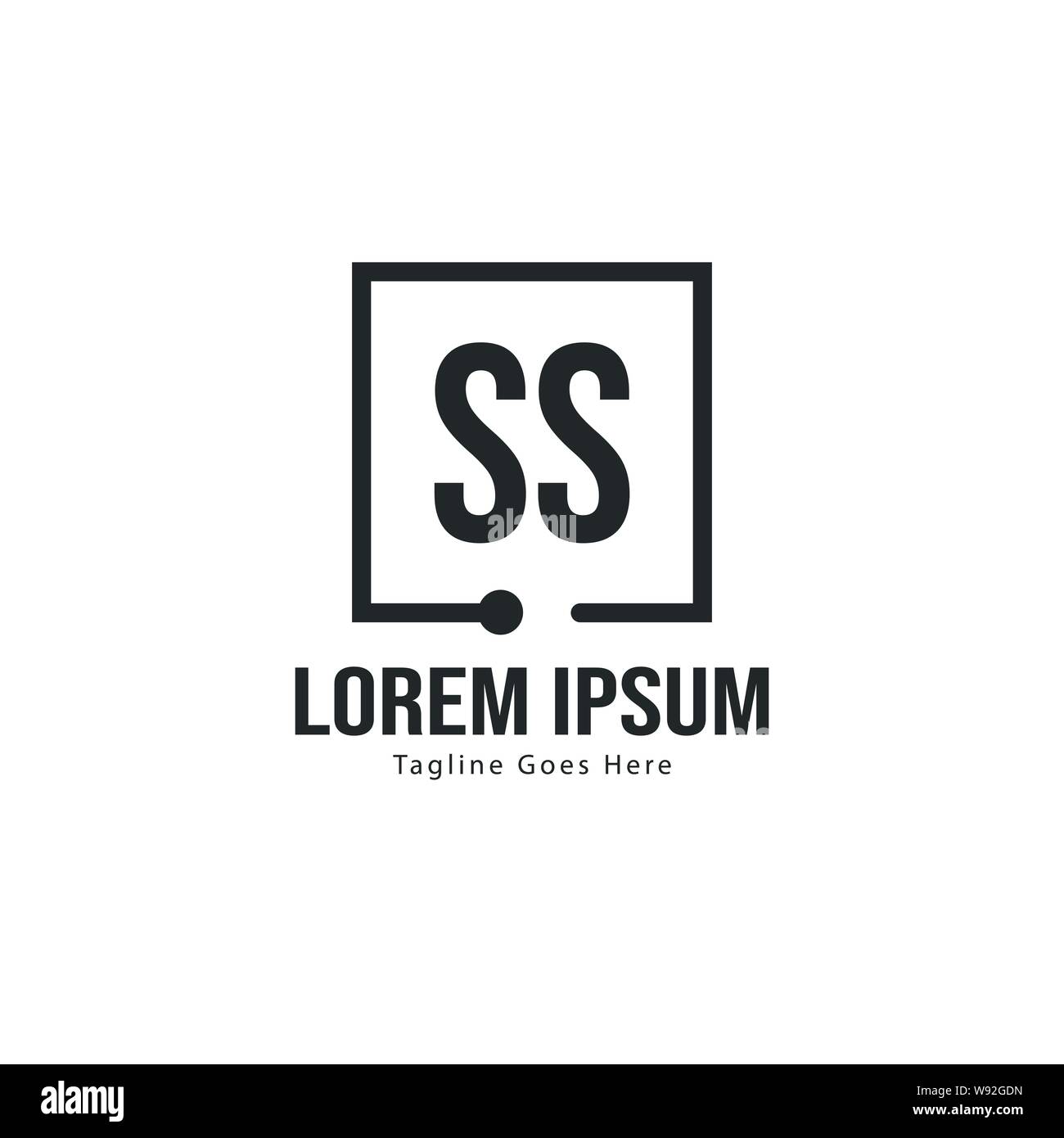 Initial SS logo template with modern frame. Minimalist SS letter logo ...