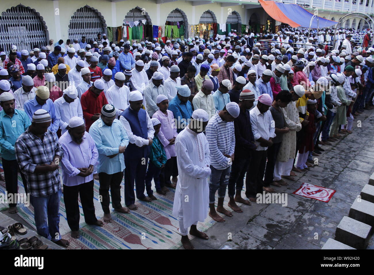 Kathmandu, Nepal. 12th Aug, 2019. Nepalese Muslims attend the mass ...