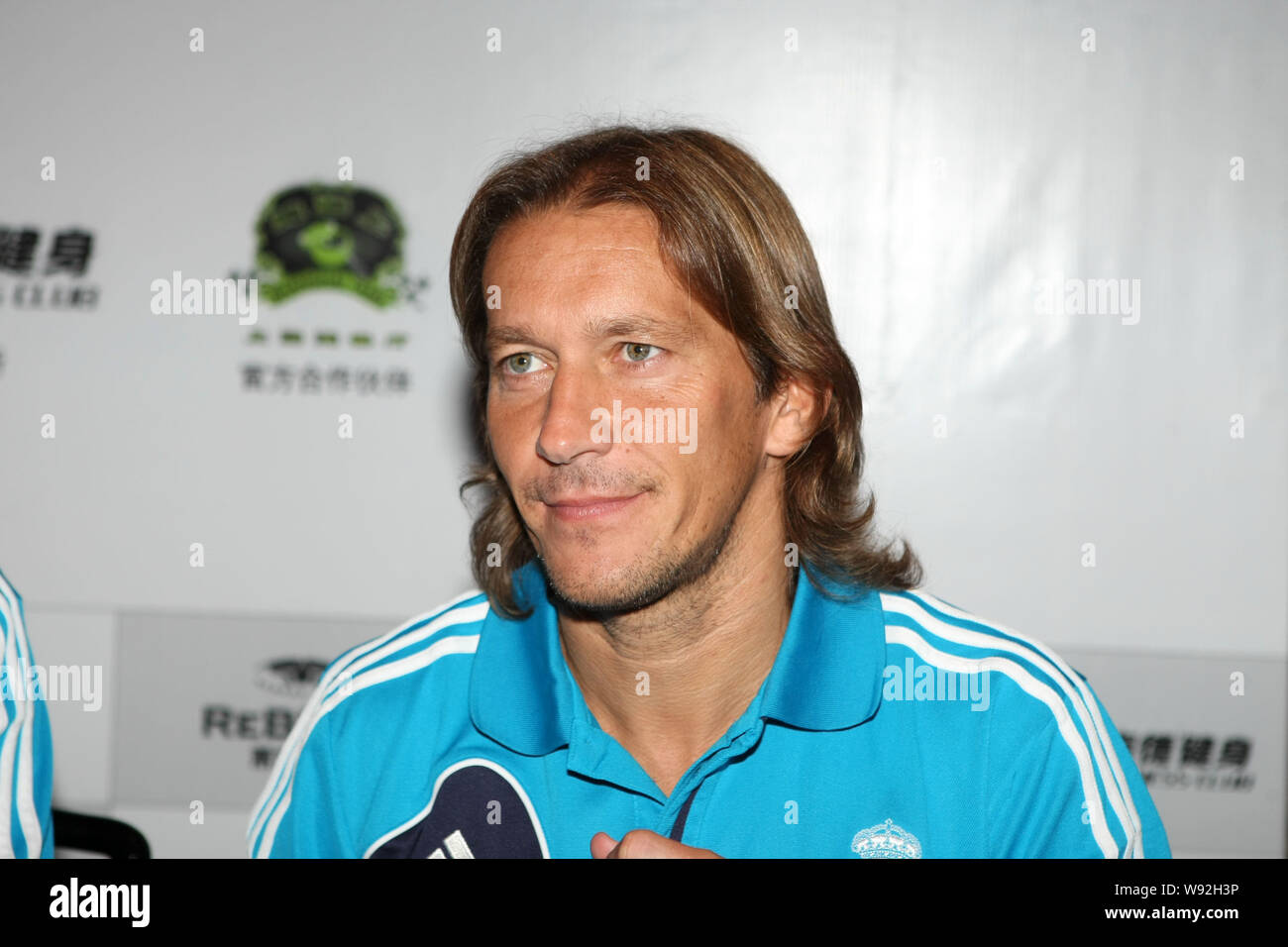 Spanish football star Michel Salgado of Real Madrid Leyendas is ...