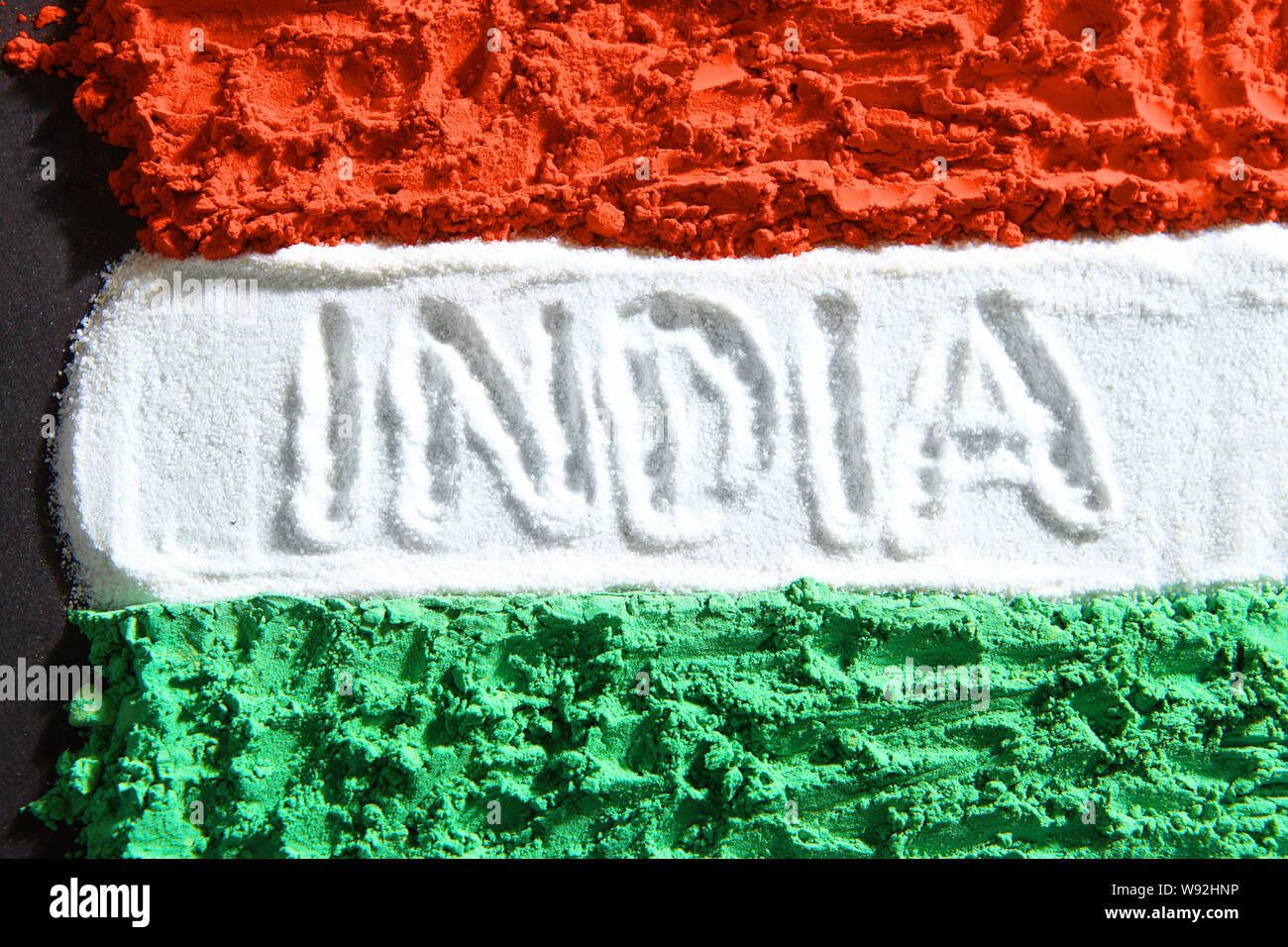 Powder paints representing Indian Flag Stock Photo - Alamy