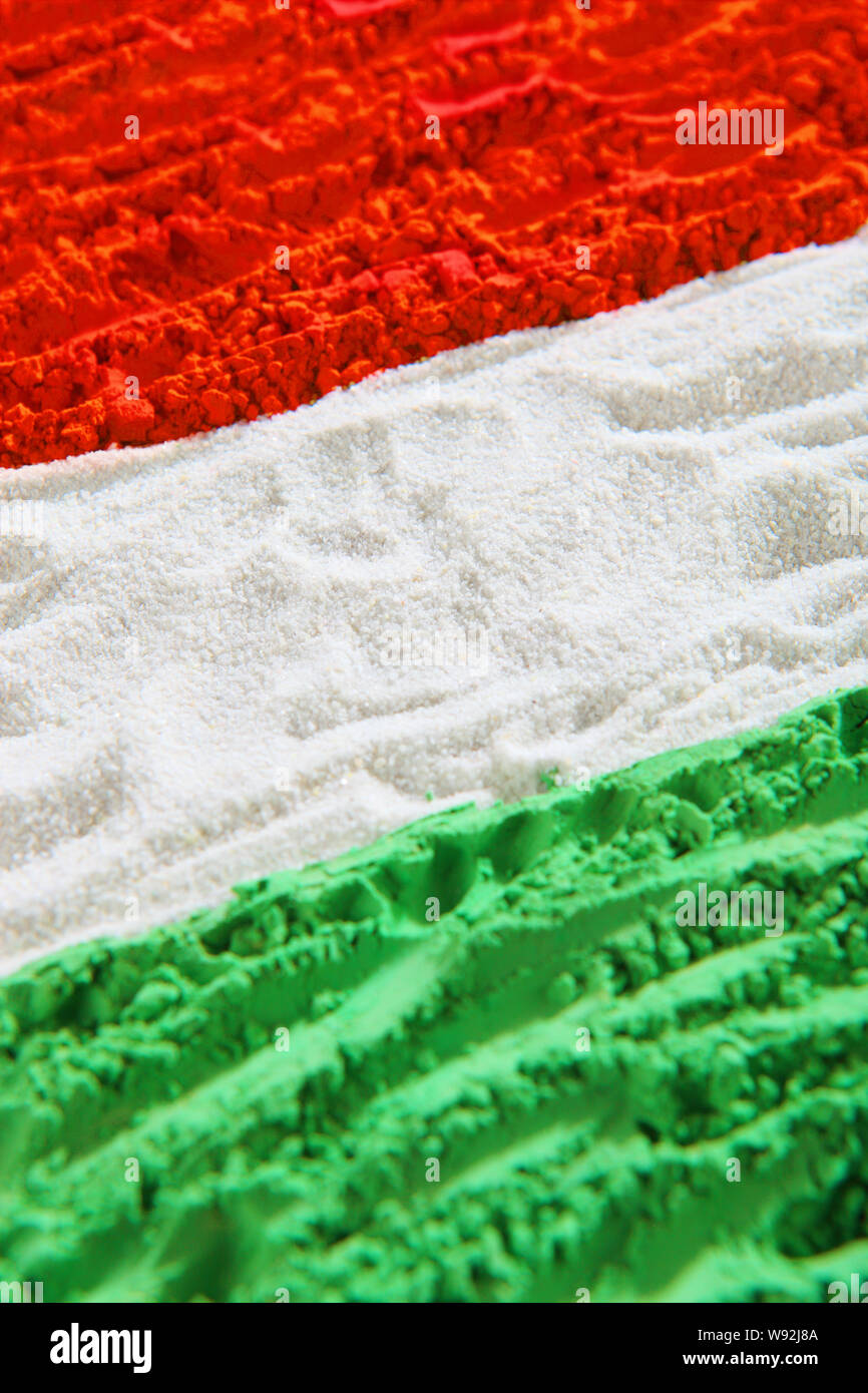 Powder paints representing Indian Flag Stock Photo - Alamy