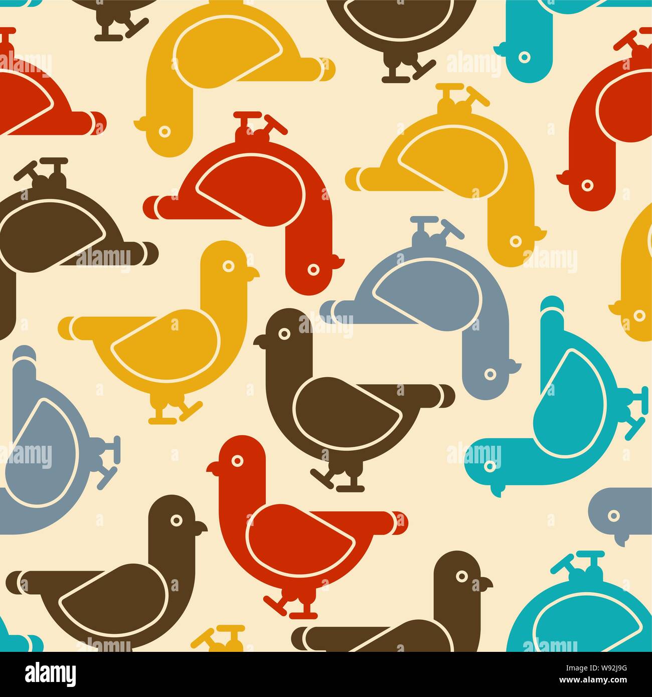 Dove pattern seamless. Pigeon background. vector illustration Stock ...